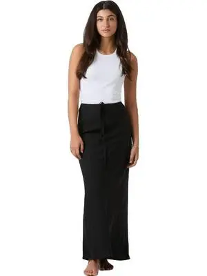 BY TESS COLLECTION A-Line Maxi Skirt Black