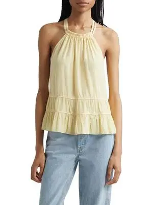 Ramy Brook Dana Tiered Sleeveless Top Butter