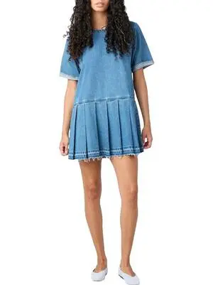 TT STUDIOS Coco Pleated Denim Mini Dress - Meridian St.