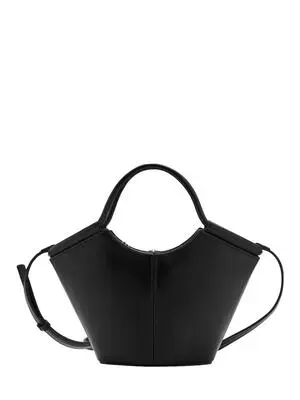 Mango Mini Faux Leather Shopper Bag - Black