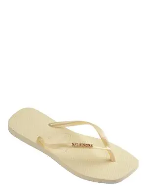 Havaianas Slim Square Logo Flip Flop - Buttercream
