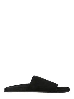 THE ROW Hugh Suede Slides - Black