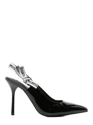 Karl Lagerfeld 100mm Slingback Leather Pumps - Black
