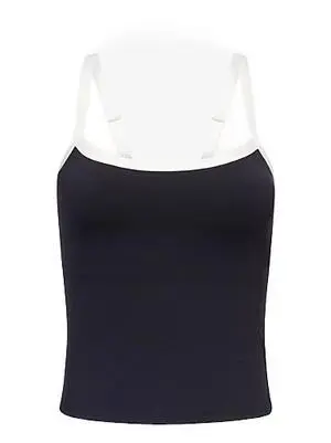 TALA Built-in Support Bandeau Racer Stretch-woven Vest Top - Shadow Black