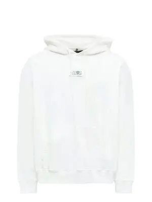 MAISON MARGIELA Numeric Print Front Pocket Hoodie - White