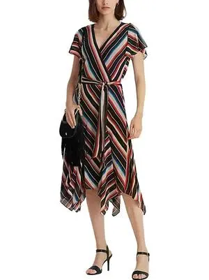 RALPH LAUREN Striped V-Neck Dress