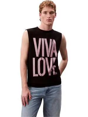 Calvin Klein Marc Hundley Pride Viva Love Relaxed Tank Top - Black