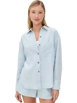 LE BOP Estelle Linen Shirt - Sky Blue