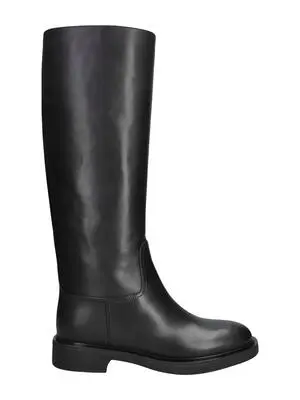 GIANVITO ROSSI Leather Ascott Knee-High Boots Black