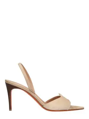 Santoni Suede Slingback Sandals - Brown