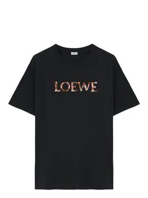 Loewe Cotton-blend Logo T-shirt - Black