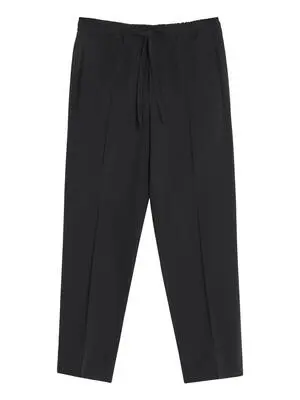 Valentino Garavani Virgin Wool Drawstring Trousers - Black