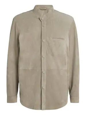 Giorgio Armani Suede Overshirt - Brown