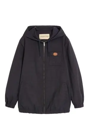 Valentino Garavani Hooded Vlogo Jacket - Blue