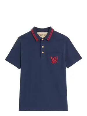 Valentino Garavani Monogram Polo Shirt - Blue