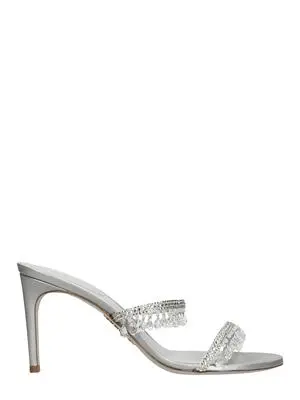 Rene Caovilla Chandelier Heeled Mules Grey
