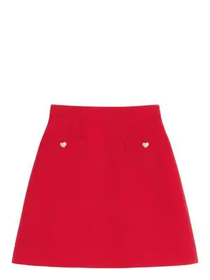 Valentino Garavani Wool-silk Mini Skirt - Red
