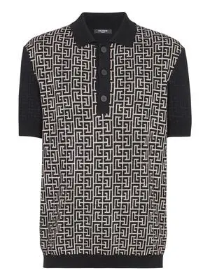 BALMAIN Knitted Labyrinth Polo Shirt