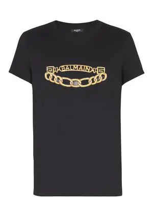 Balmain Chain Print T-shirt - Black