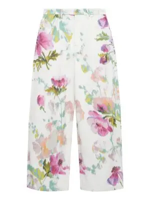 Loewe Floral Wide-Leg Jeans White