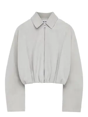 Loewe Draped Suede Jacket - Grey