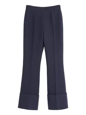 Valentino Garavani Wool-silk Flared Trousers - Blue