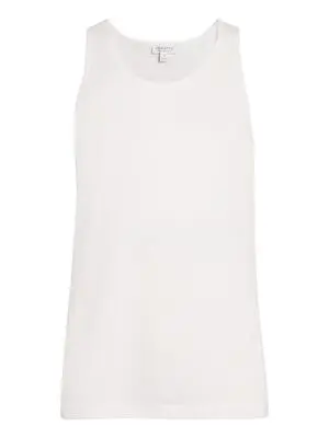 Sunspel Cotton Mesh Cellular Vest - White
