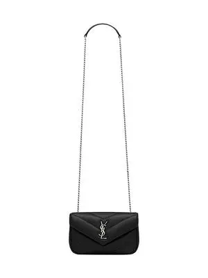 Saint Laurent Mini Matelassé Loulou Shoulder Bag - Black