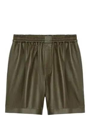 Loewe Leather Relaxed Fit Shorts - Green