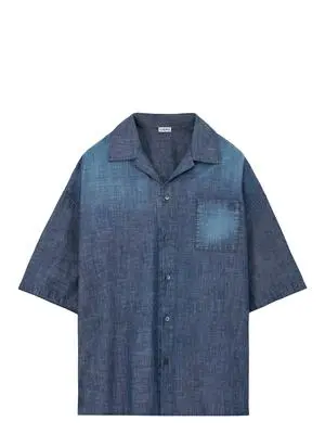 Loewe Cotton Chambray Short-sleeve Shirt - Blue