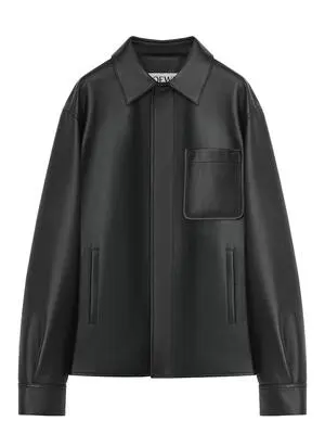 Loewe Leather Anagram Overshirt - Black