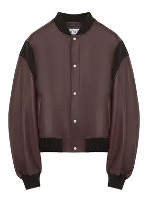 Loewe Lambskin Bomber Jacket Brown
