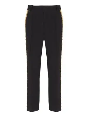 Balmain Embellished Slim Tailored Trousers - Black