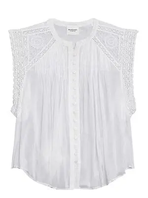 MARANT ETOILE Gresia Lace Top White