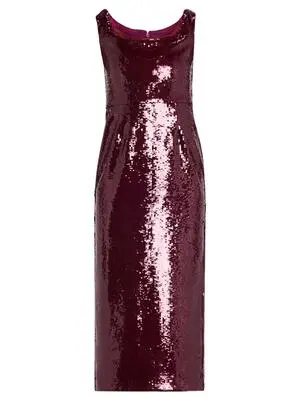 Roland Mouret Sequin Embellished Off-the-shoulder Dress - Dkpink