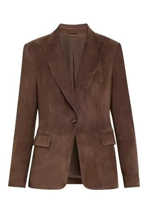 BRUNELLO CUCINELLI Suede Single-Breasted Blazer