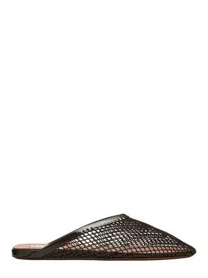 Alaïa Mesh Flat Mules - 610 Kaki