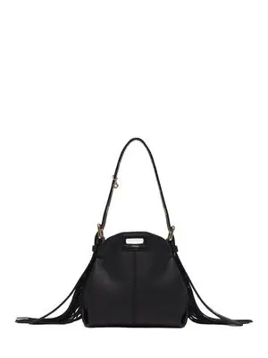 Maje Leather Miss M Micro Bag - Black