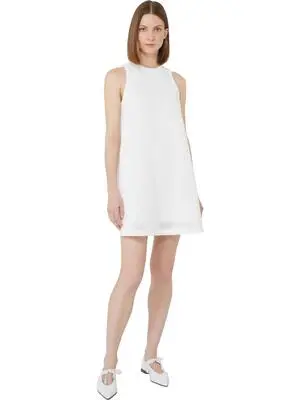 Max Mara Flared Technical Mesh Mini Dress - White