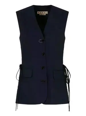 Marni Sleeveless Tailored Vest - Blue