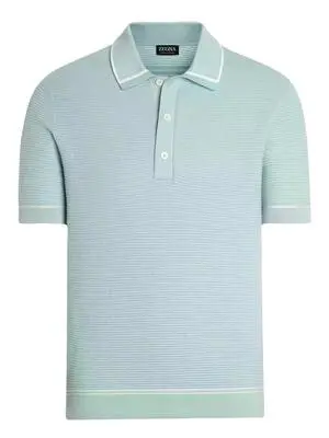 Zegna Cotton Polo Shirt - Blue