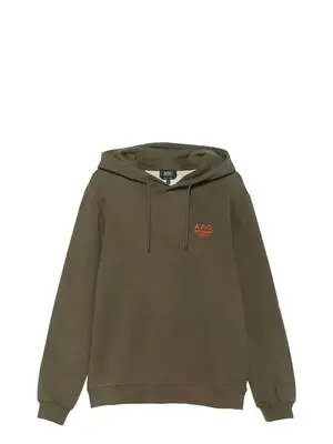 A.p.c. Logo-print Hoodie - Green