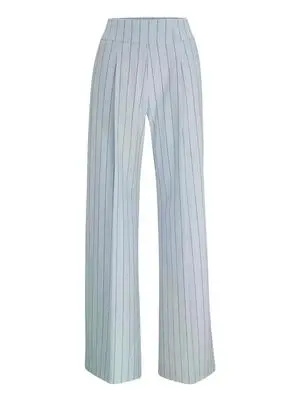 BOSS Striped Wide-leg Trousers - Grey