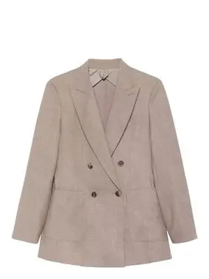 Max Mara Double-Breasted Blazer Brown