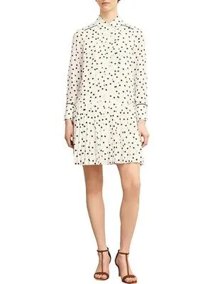 HOBBS LONDON Francesca Dot Print Dress - Ivory Brown