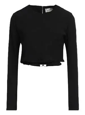 VICOLO Crepe Top With Appliqués - Black