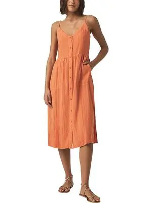 Splendid Gabrielle Button-down Dress - Orange Tiger