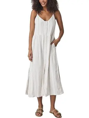 Splendid Gabrielle Button Down Dress - White/fawn