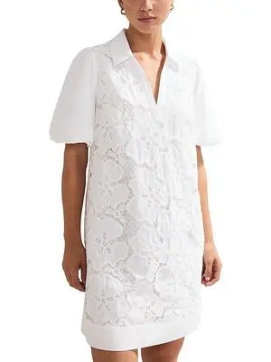 PHASE EIGHT Witney Lace Tunic Dress - White