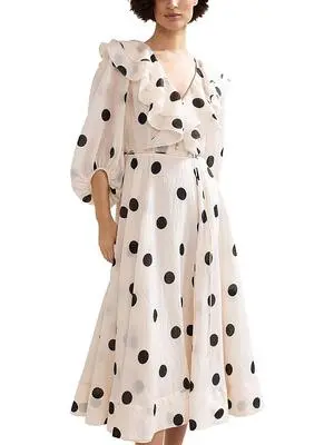 PHASE EIGHT Spots Midi Dress - Cream